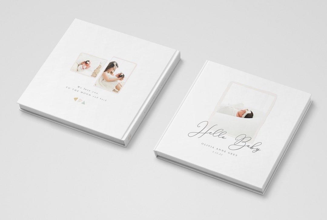 Baby Photo Album Cover Template, Baby Photo Book Cover, Newborn ...