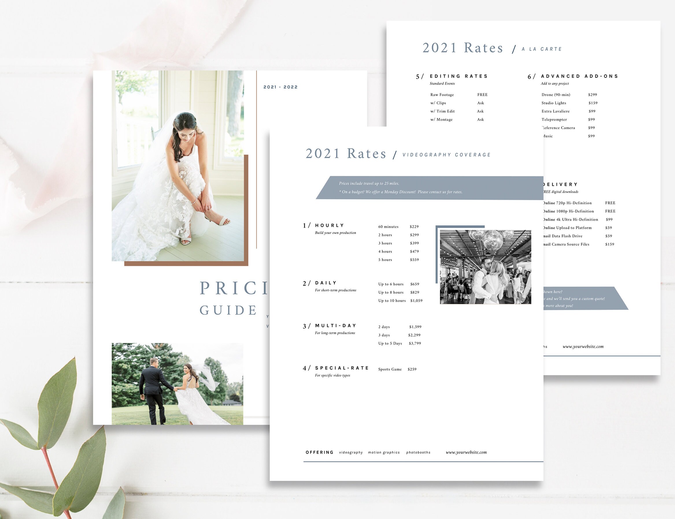 Videographer Price List Template Wedding Price Sheet Pricing 