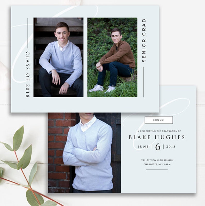 Modern Graduation Announcement Template Bundle 2021 - Etsy