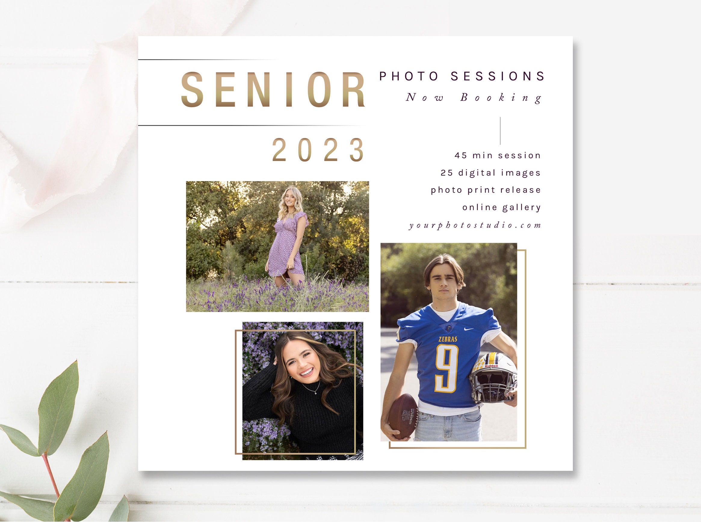 Design & Templates Paper Templates Photoshop Template 5x5 Senior Mini ...