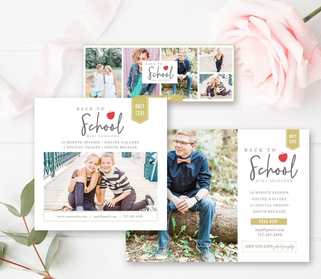 Back to School Mini Session Marketing Bundle, Photographer Marketing ...