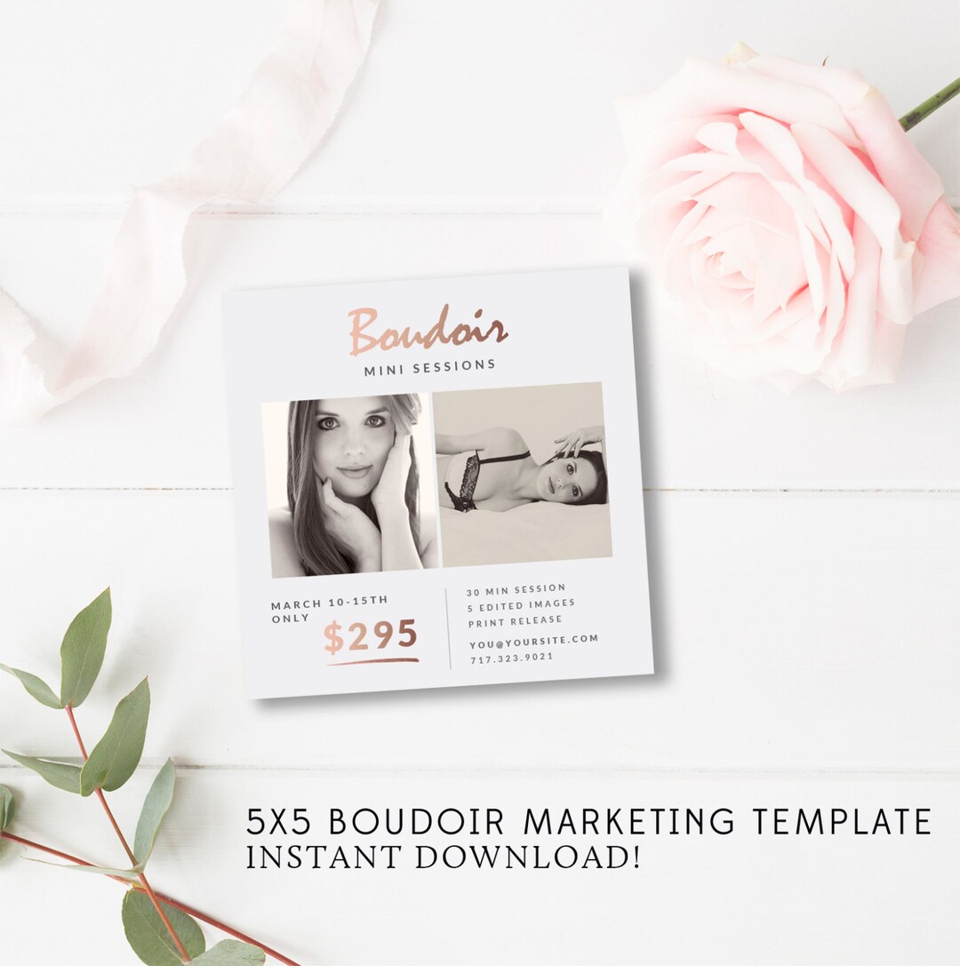 5x5 Boudoir Marketing Board, Boudoir Blog, Facebook, Instagram Template ...