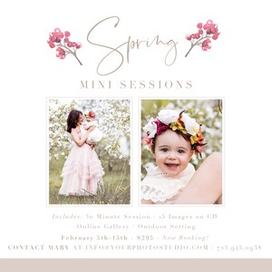 Spring Mini Session Marketing Set, Spring Marketing Boards, Mini ...