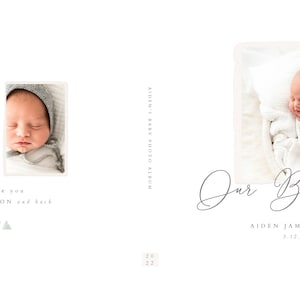 Baby Photo Album Cover Template, Baby Photo Book Cover, Newborn ...
