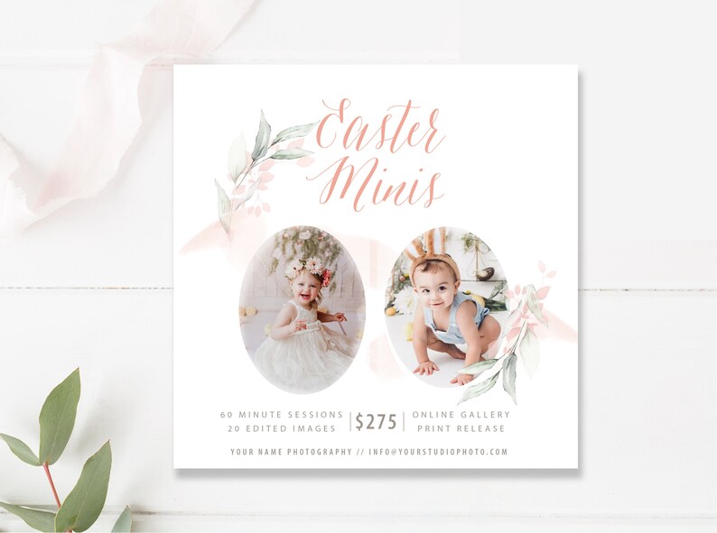 Easter Mini Session Marketing Template, Easter Photo Session, Easter ...