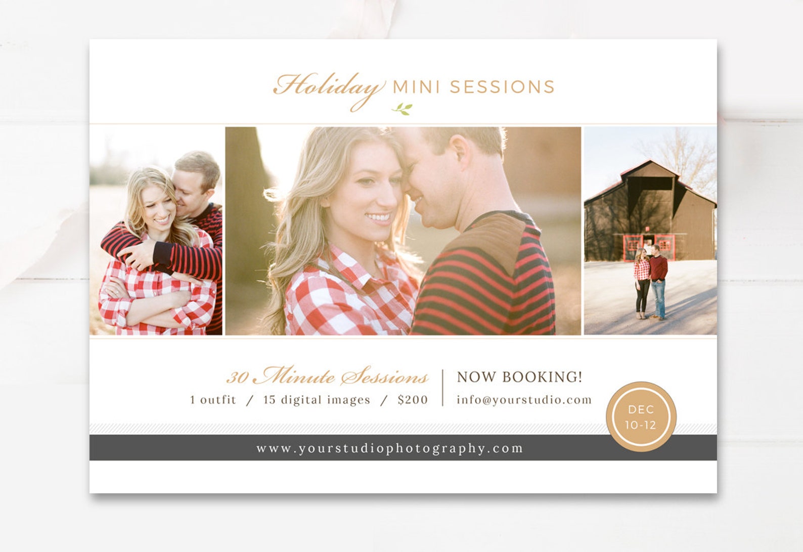 Holiday Mini Session Templates for Photographers 5x7 | Etsy