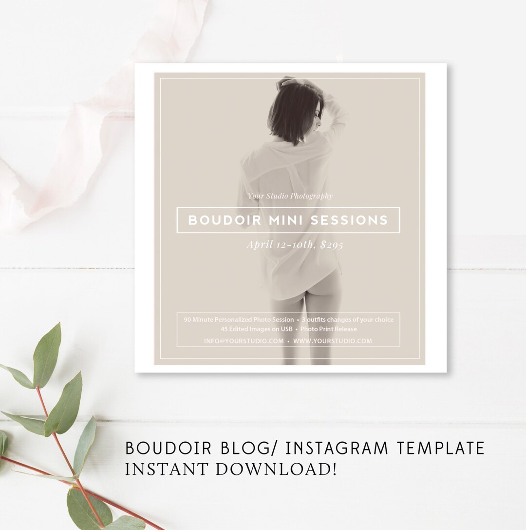 Boudoir Facebook Blog Instagram Template, Boudoir Marketing, Modern ...