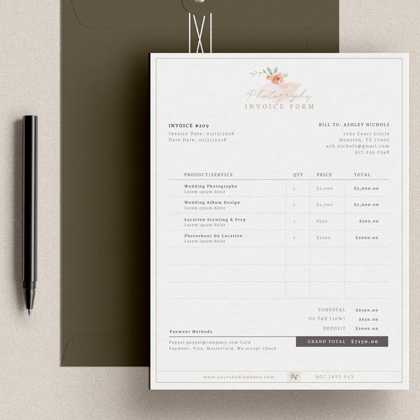 Receipt Template - Etsy