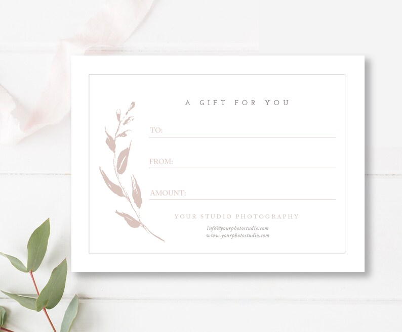 Photo Gift Card Template Photographer Gift Certificate - Etsy