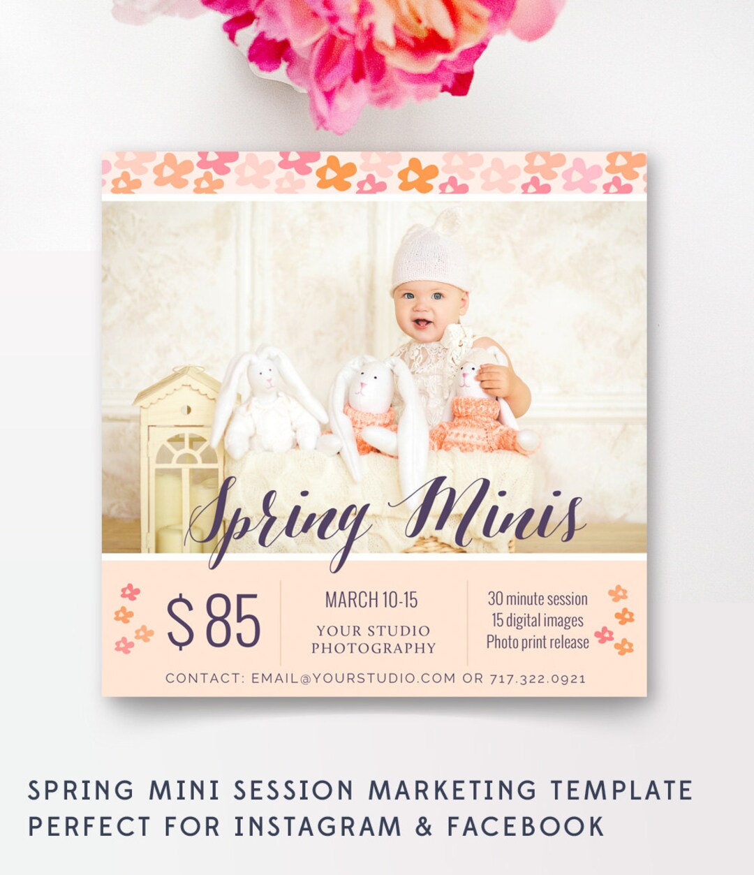 Spring Mini Session Template, Mini Session Template, Photography ...