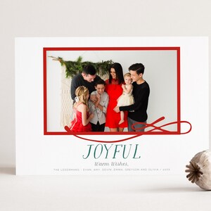 Joyful Holiday Photo Card Template, Holiday Card Template, Seasons ...