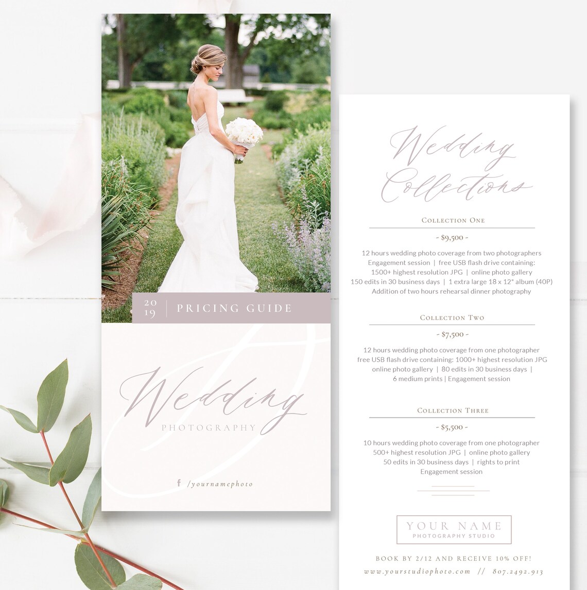 Rack Card Template for Photographers Wedding Photographer | Etsy