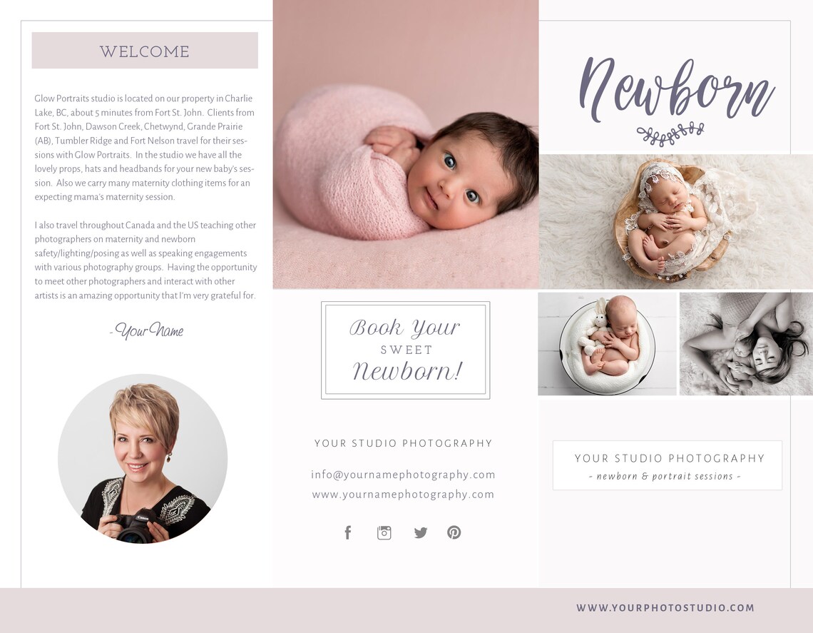 Newborn Trifold Brochure Flyer Photography Guide Sell Sheet | Etsy