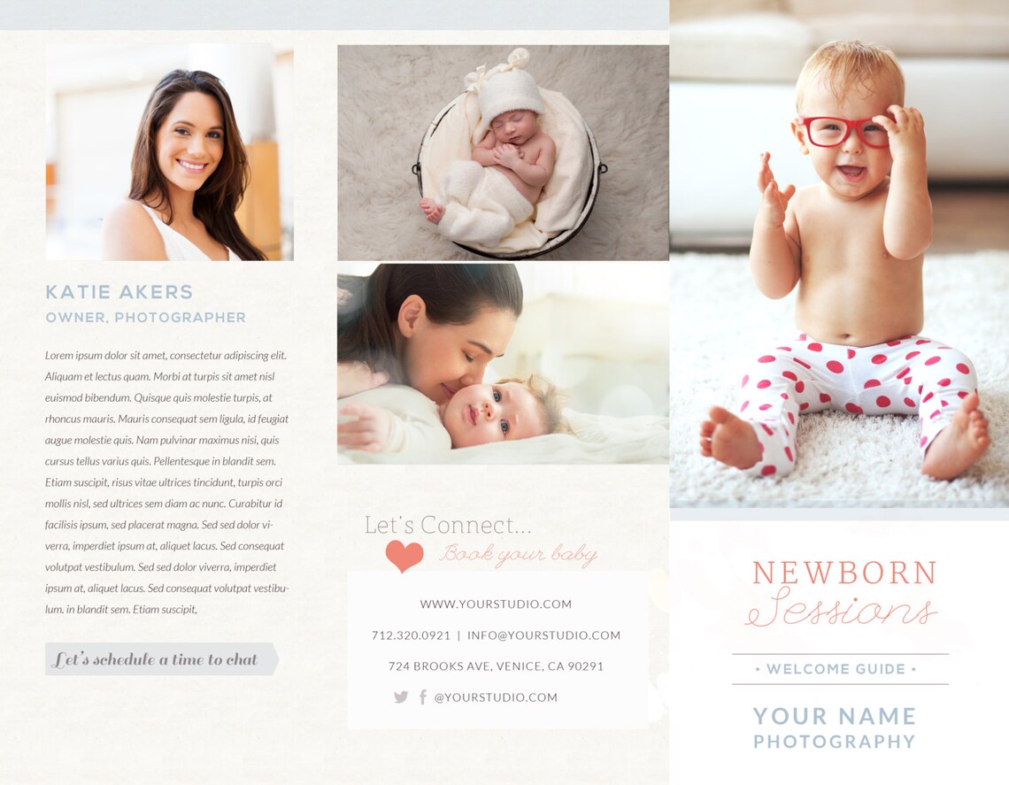 Newborn Trifold Brochure Flyer Photography Guide Newborn - Etsy