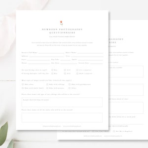 Newborn Photography Session Questionnaire, Photography Questionnaire ...