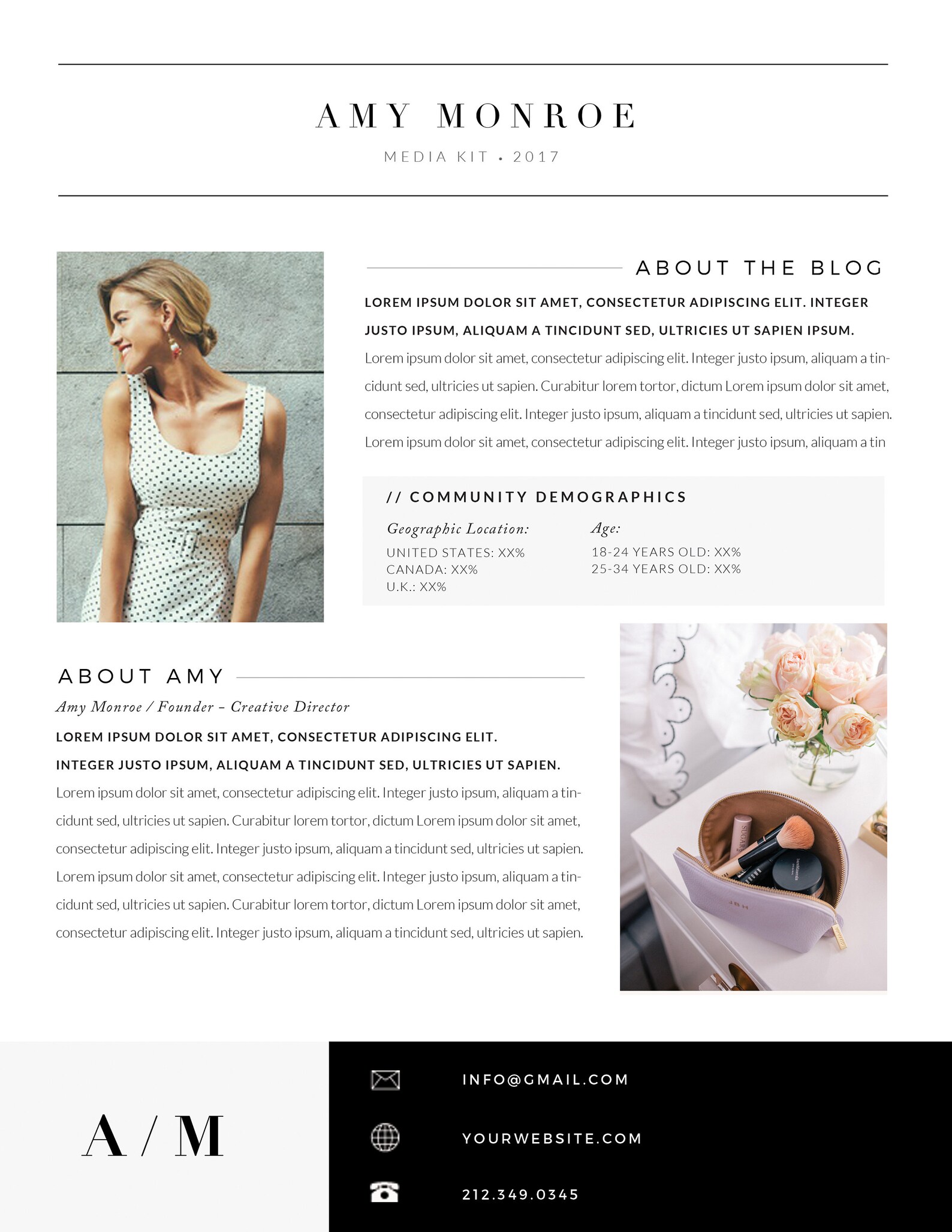 Media Kit Template 4 Page Blogger Media Kit Blog Media Press - Etsy