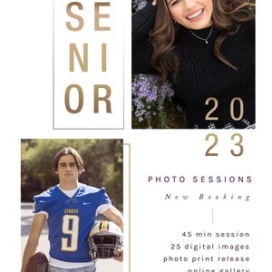 Senior Photo Session Template, 7x5 Graduation Photo Session Promo Card ...