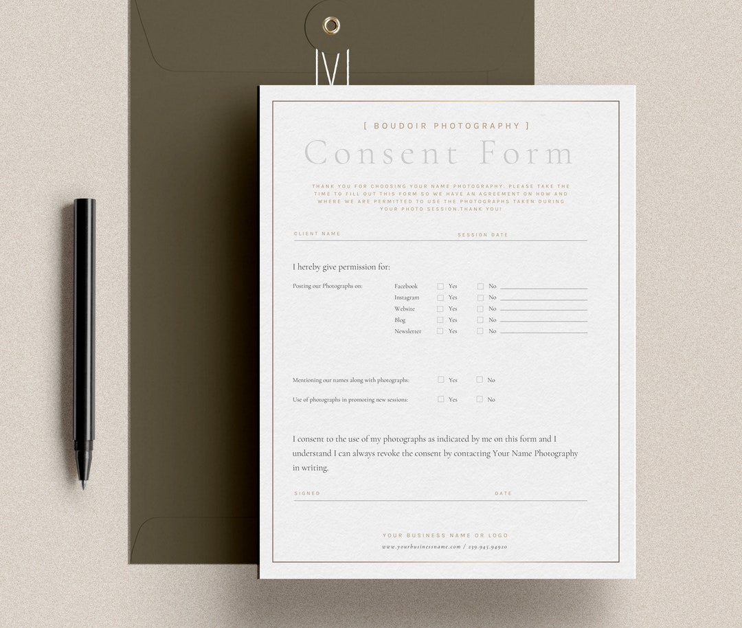 Photography Consent Form Template, Photography Permission Form, Social ...