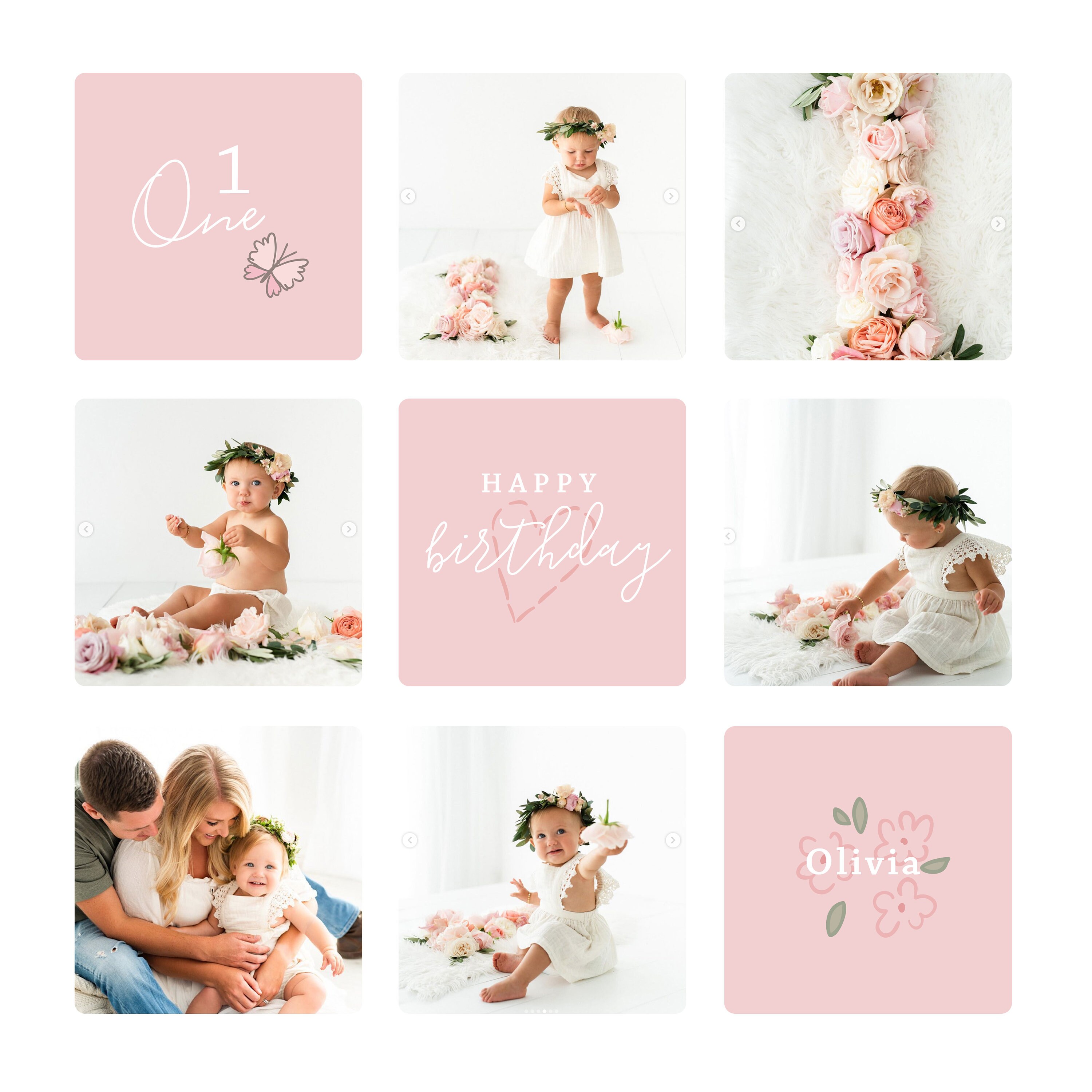 Cake Smash Photo Collage Template First Year Birthday | Etsy