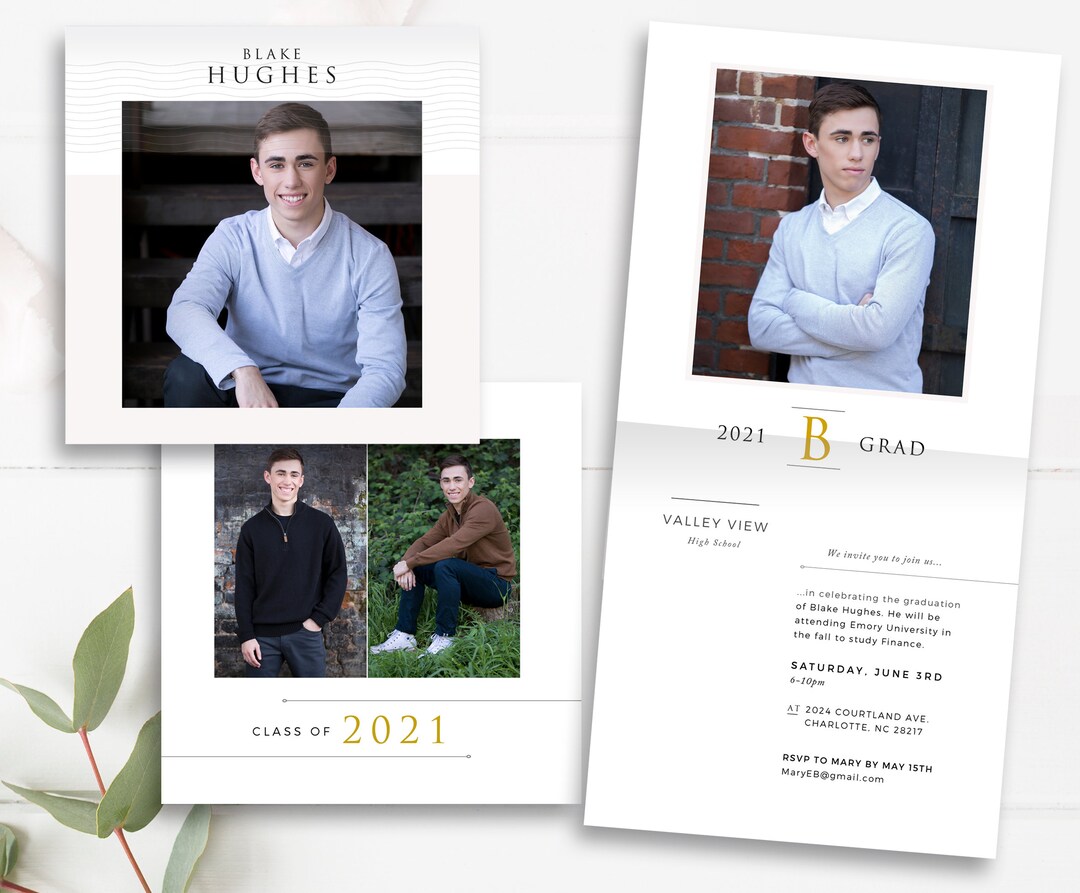 INSTANT DOWNLOAD! Folded Graduation Party Invitation, Class of 2024 ...