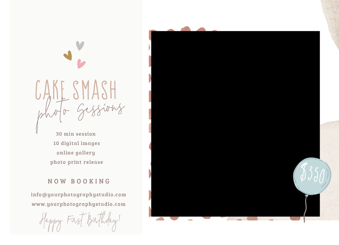 Cake Smash Portrait Session Template Cake Smash Photography | Etsy