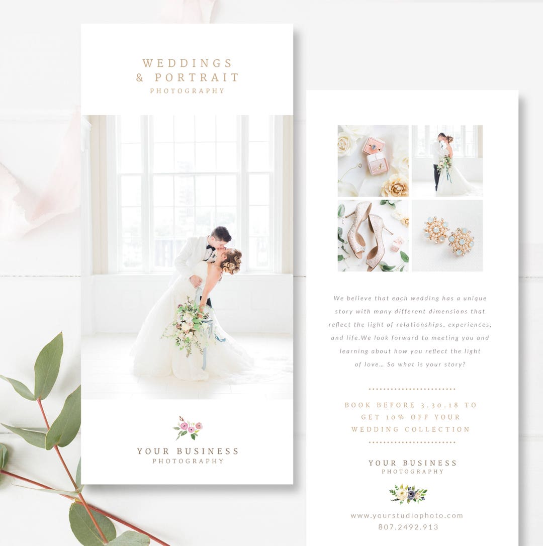 Wedding Photography Marketing Card, 4x8 PSD Card, Promo Card Postcard ...