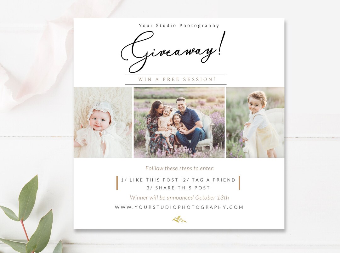 Photoshop and Canva, Contest Template, Giveaway Template, Social Media ...