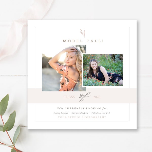 Photography Model Call Template - Etsy