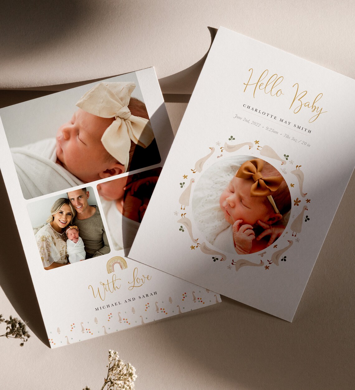 Birth Announcement Template for Photoshop Birth Photo Card | Etsy