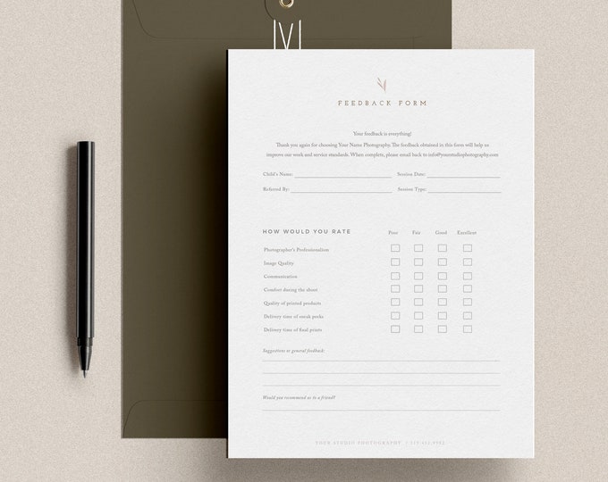 Client Feedback Form for Photographers, Customer Survey Template ...