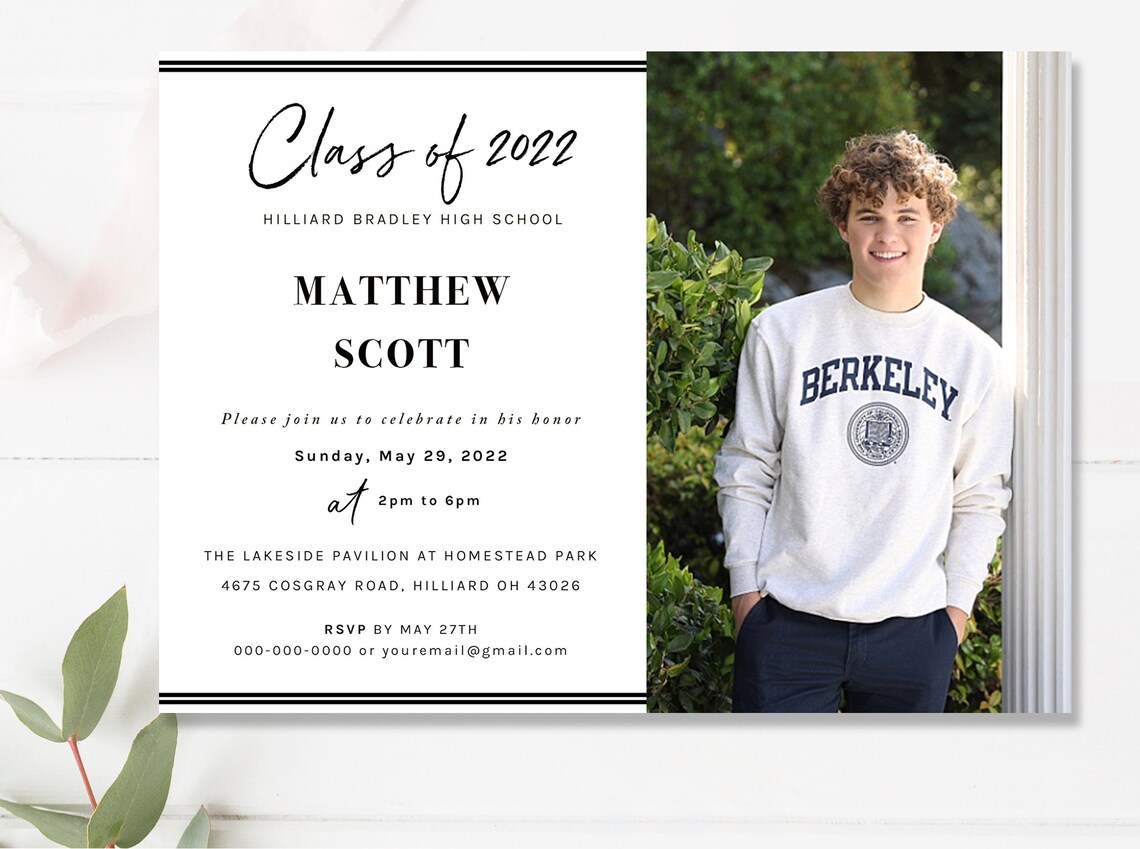 EDITABLE Graduation Party Invitation Class of 2022 Graduation | Etsy