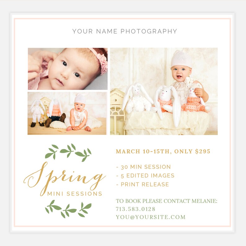 Spring Mini Session Marketing Bundle Photographer Marketing - Etsy