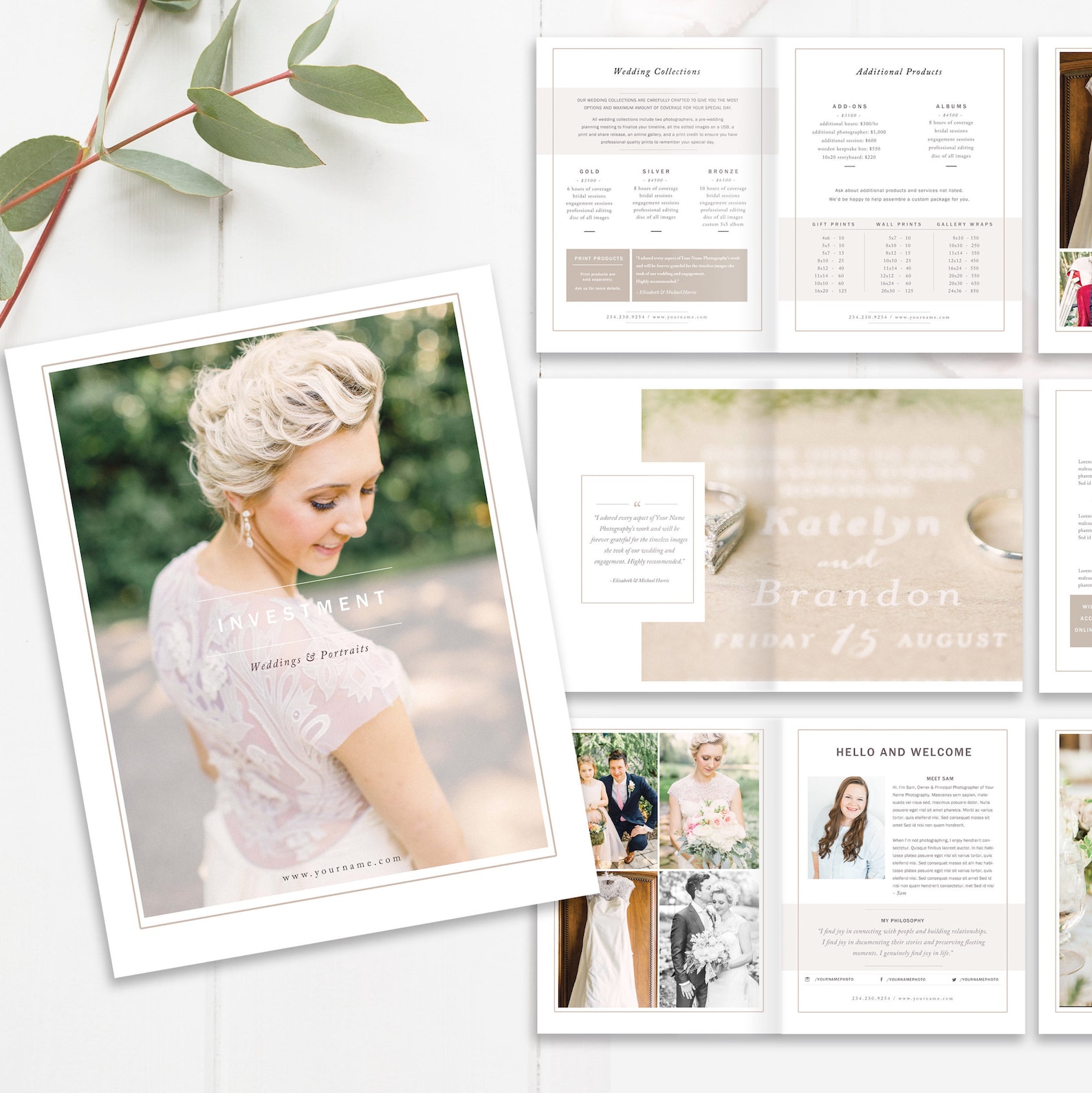 Wedding Photographer Magazine Template Wedding Price List - Etsy