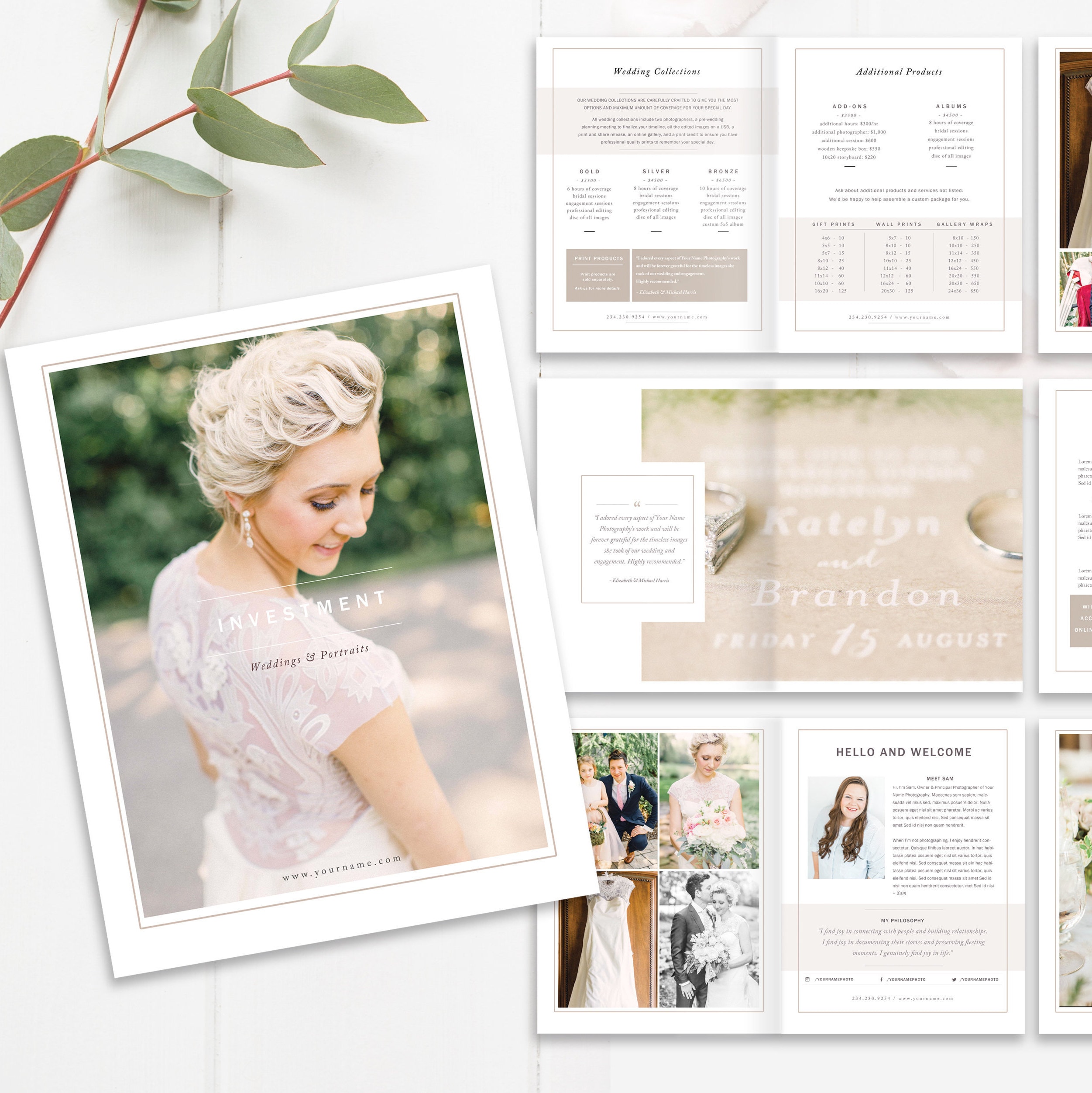 Wedding Photographer Magazine Template Wedding Price List | Etsy