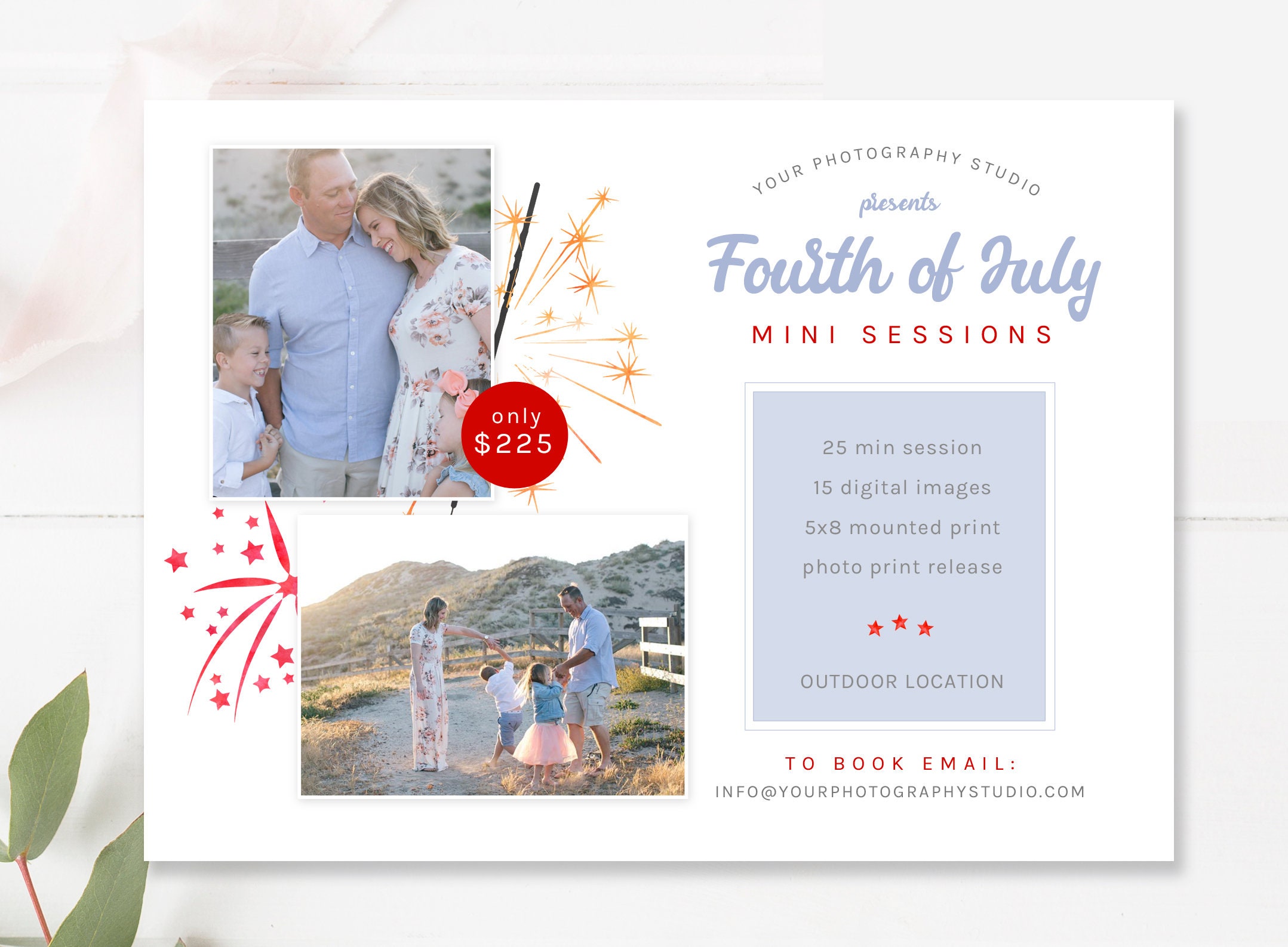 Paper Design & Templates Photo Template Summer Mini Session Template ...