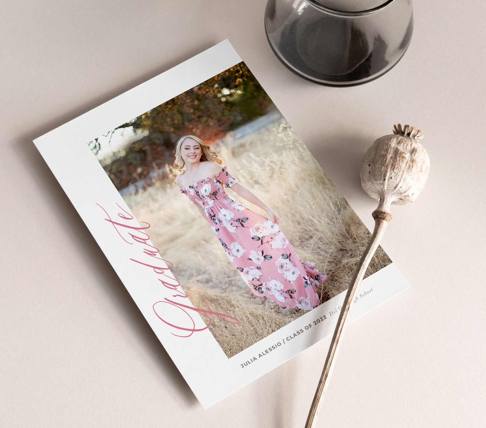 Girls Graduation Card Template Class of 2022 Senior | Etsy