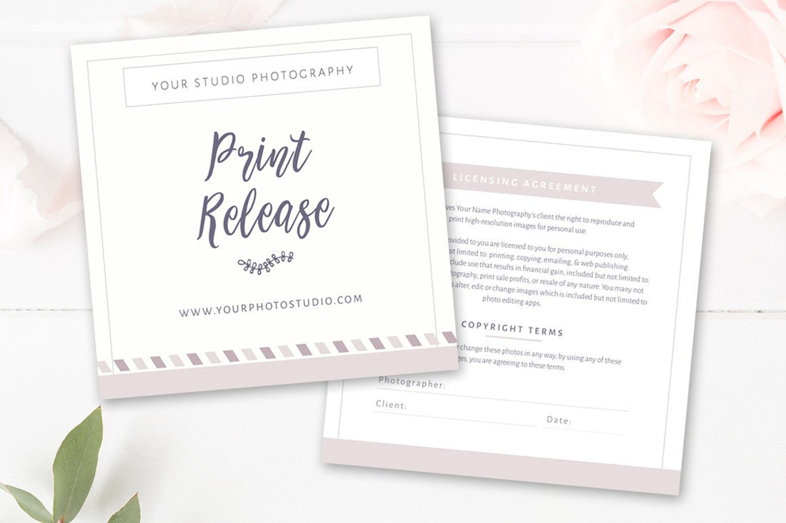 Photography Print Release Template Photographer Form - Etsy
