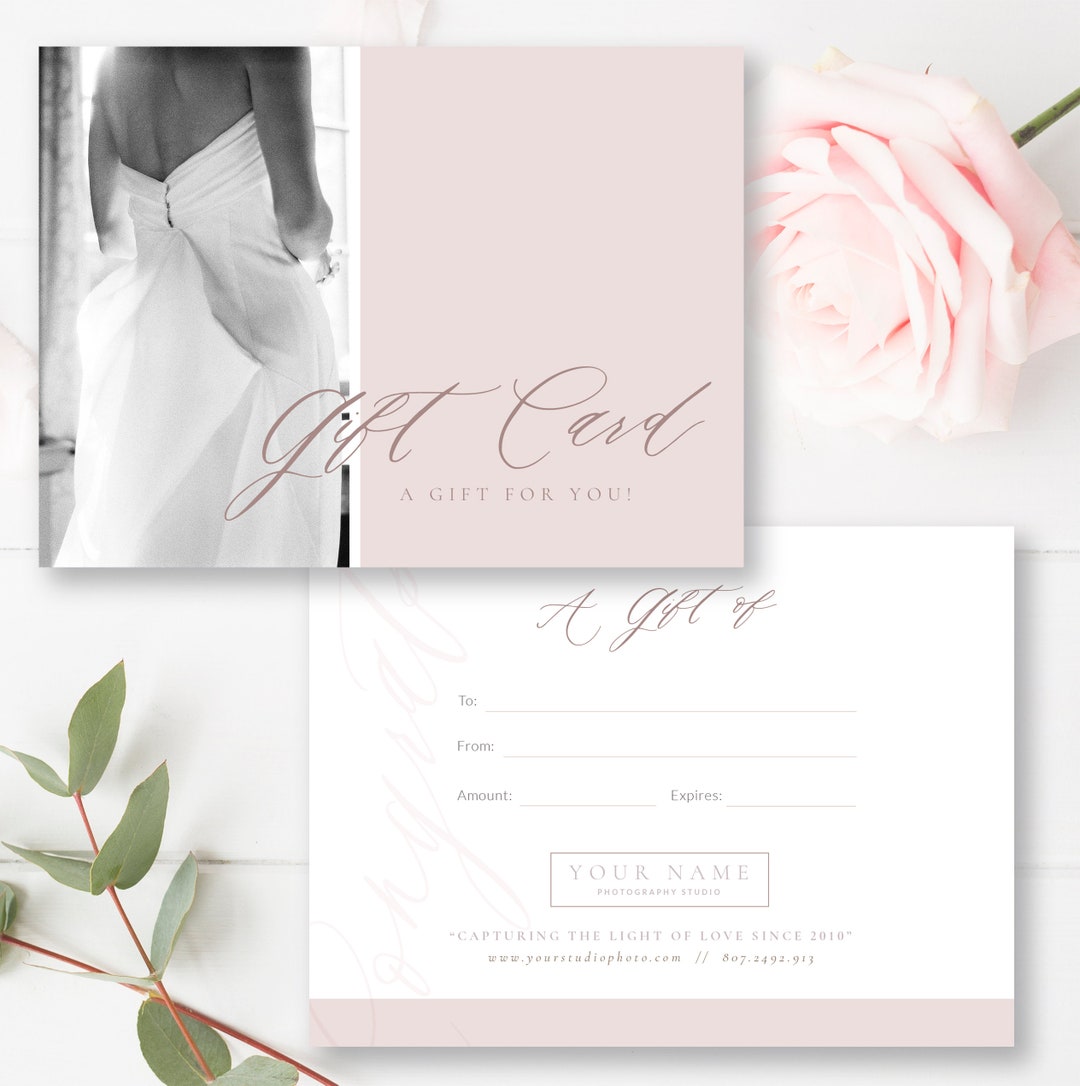 Photographer Gift Card Template, Photography Gift Certificate Template ...