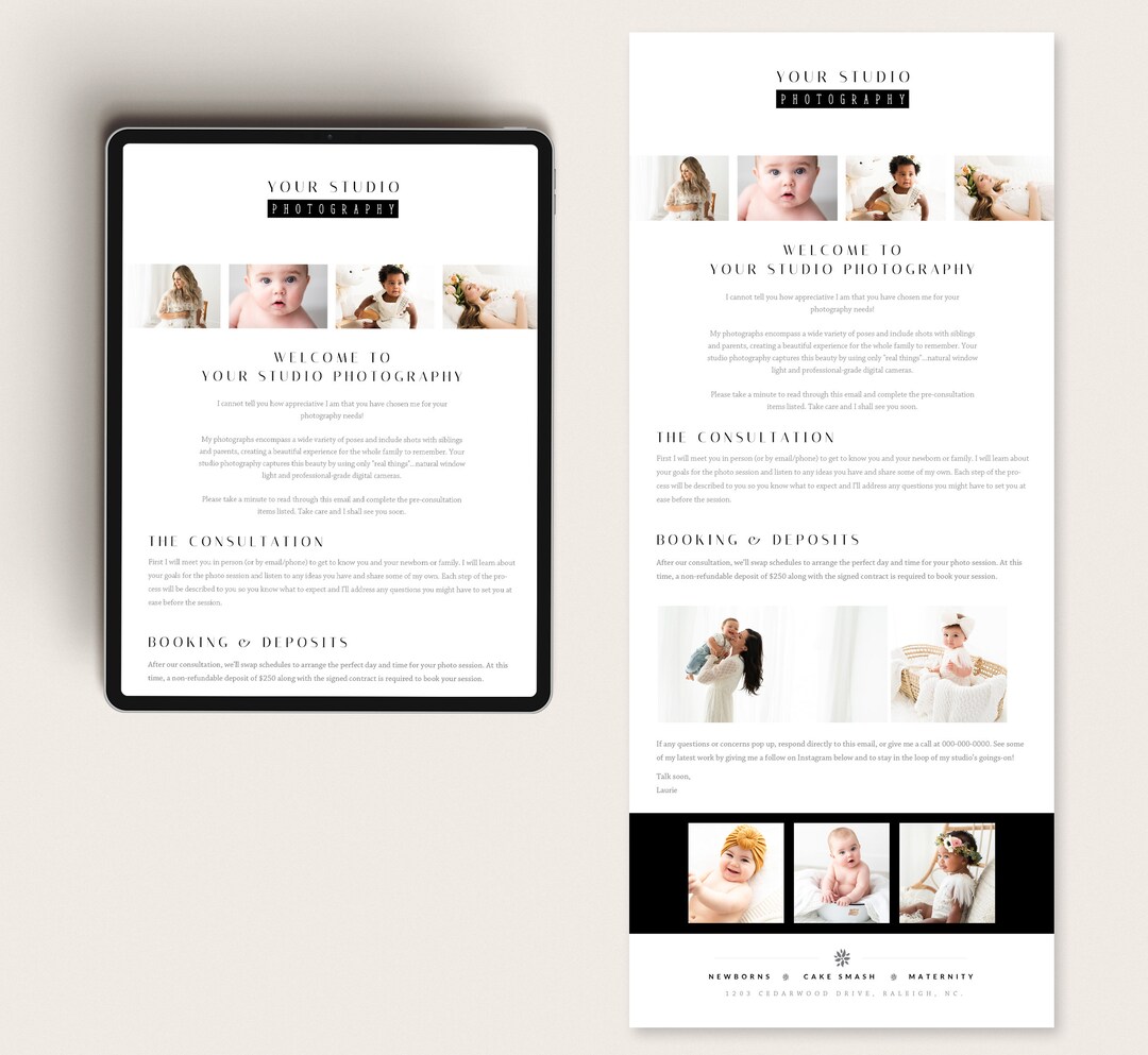 Email Newsletter Template for Photoshop, Photography Welcome Email ...