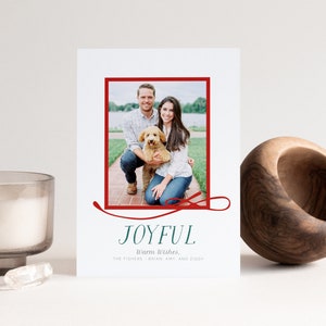 Joyful Holiday Photo Card Template, Holiday Card Template, Seasons ...