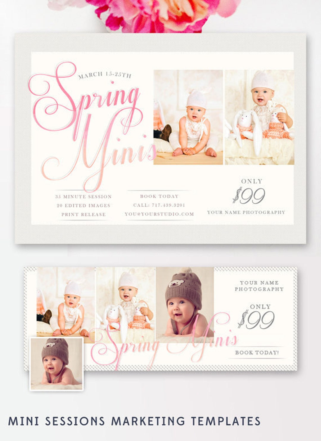 Spring Mini Session Marketing Bundle, Marketing Board Flyer and ...
