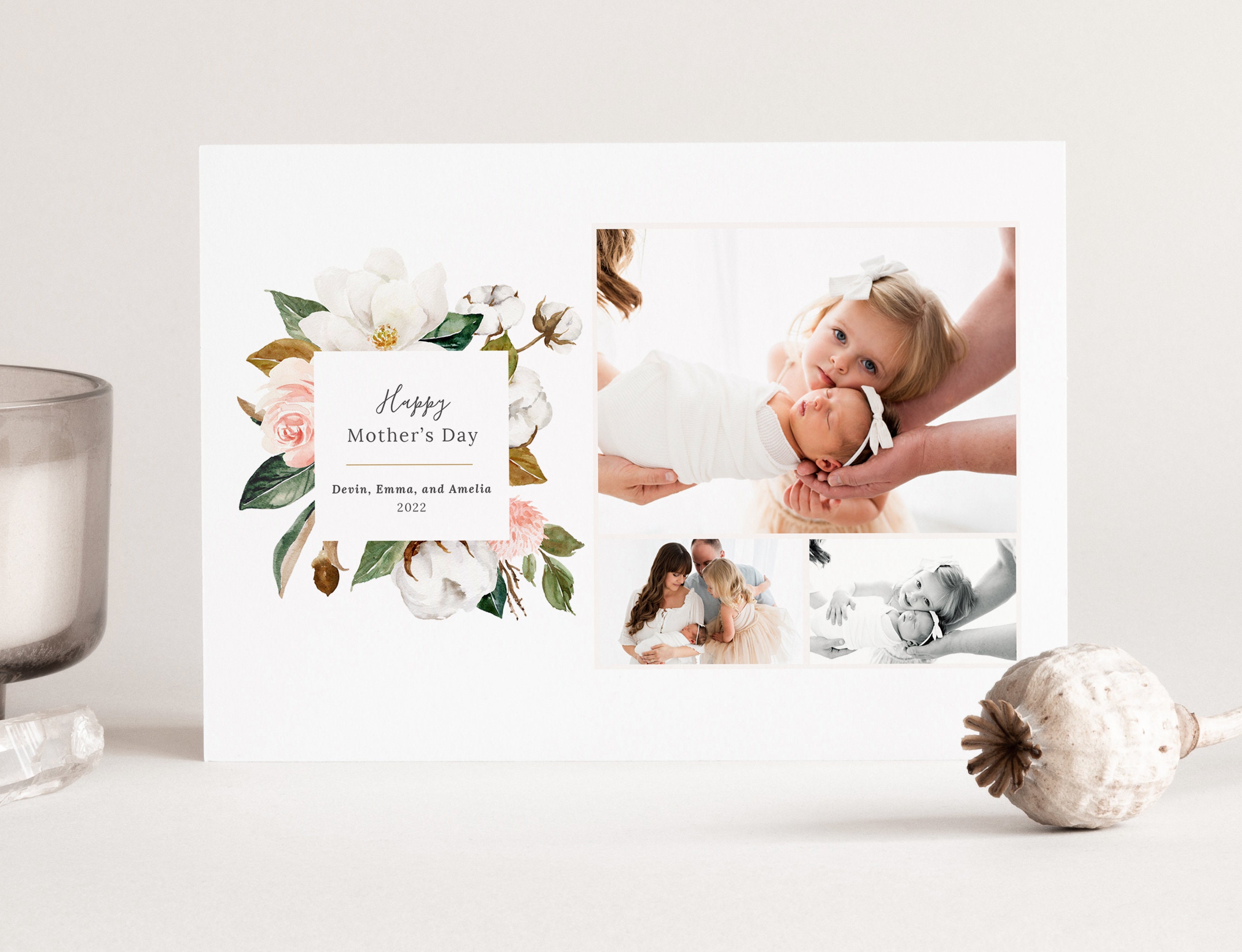 Mother's Day Card With Pictures Mother's Day Photo | Etsy