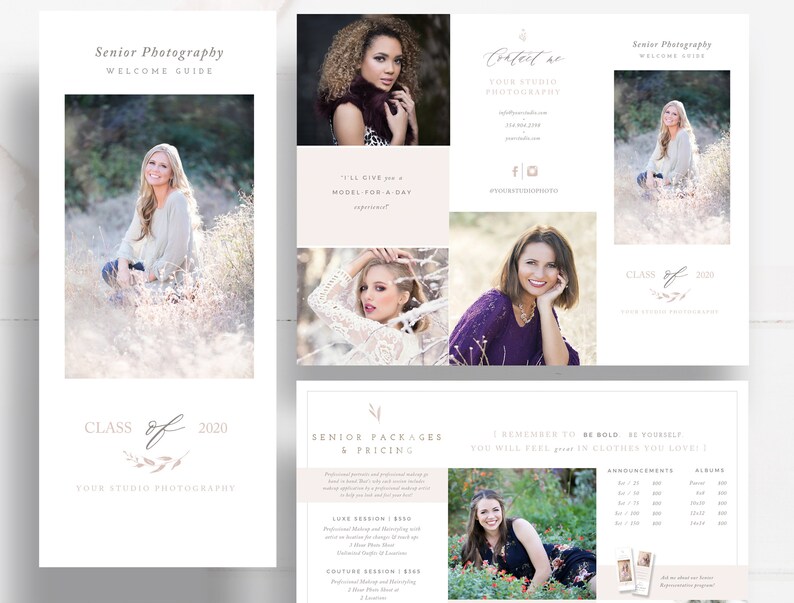 Senior Photography Brochure Trifold Flyer Senior - Etsy