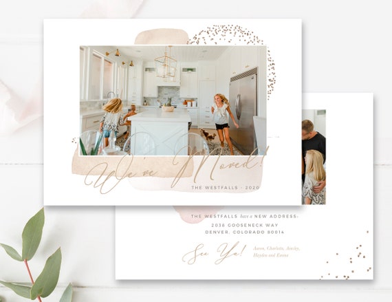 Moving Announcement Printable Abstract Art New Home | Etsy