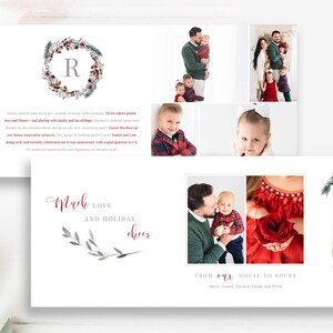Merry Christmas 5x5 Trifold Photo Card Template (Instant Download) - Etsy
