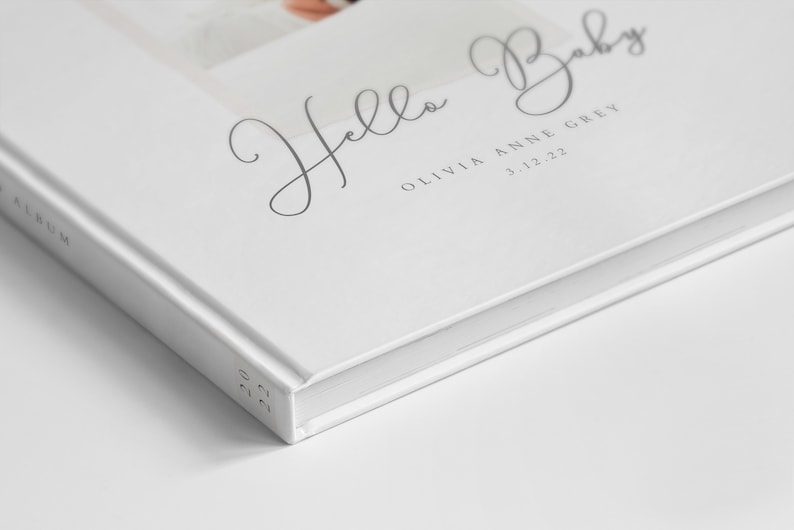 Baby Photo Album Cover Template, Baby Photo Book Cover, Newborn ...