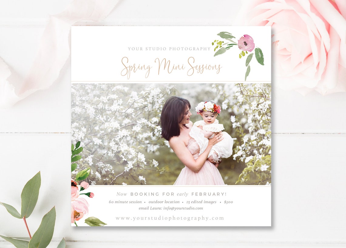 Floral Spring Mini Session Template Spring Minis Template - Etsy