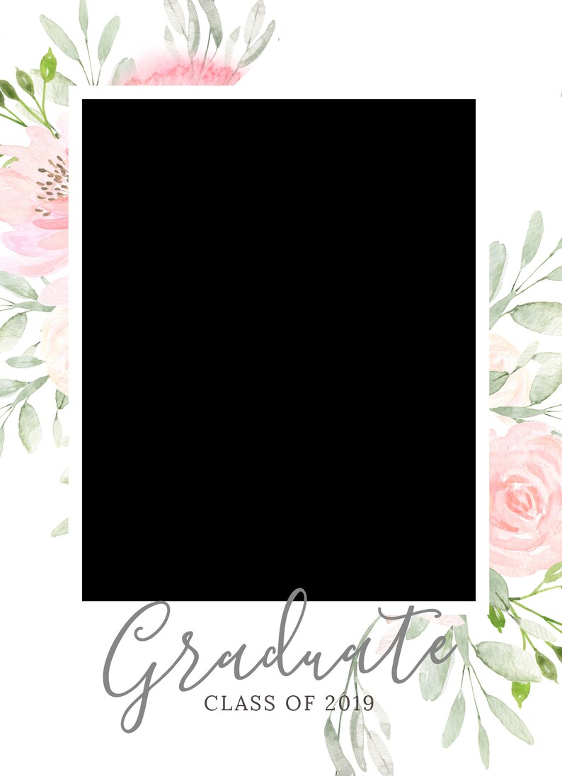 Pink Watercolor Senior Graduation Announcement Template | Etsy