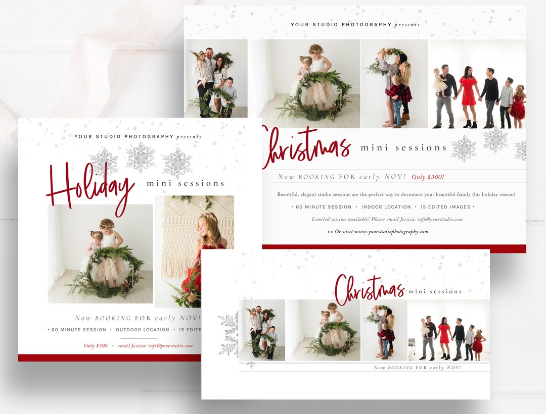 Handwritten Script Christmas Mini Session Marketing Bundle, Holiday ...