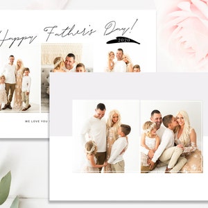 Happy Father's Day Card, Father's Day Photo Card Template, Personalized ...